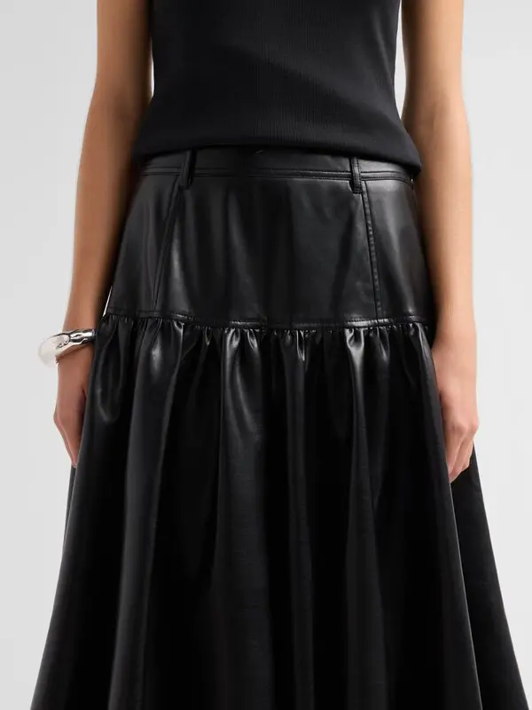 Cinq À Sept Eleanor Vegan Leather Midi Skirt