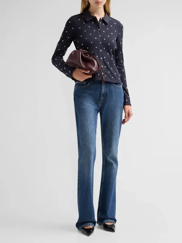 Cinq À Sept Jensyn Grommet Knit Shirt