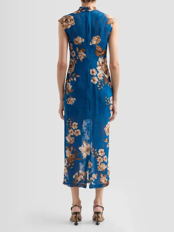 Hemant & Nandita Floral Sheath Midi Dress