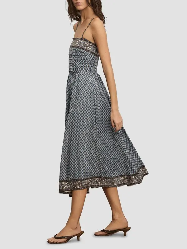 Veronica Beard Lana Printed A-line Midi-dress