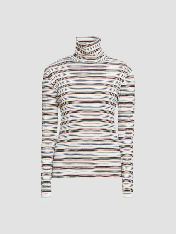 Dries Van Noten Hetala Striped Turtleneck Cotton-blend Top