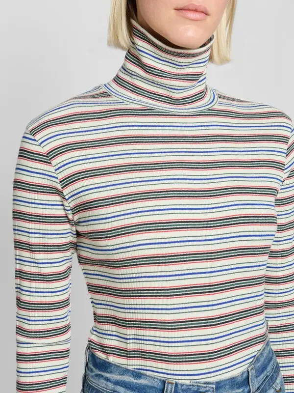 Dries Van Noten Hetala Striped Turtleneck Cotton-blend Top