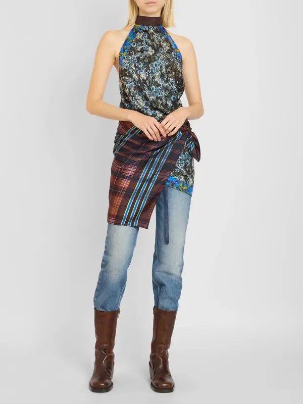 Dries Van Noten Carfy Printed Silk Halter Top - Dessin