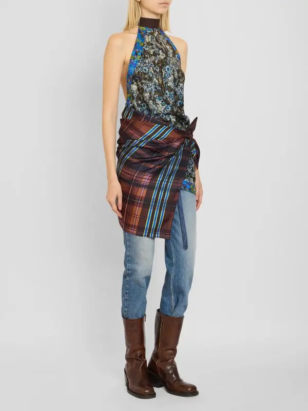 Dries Van Noten Carfy Printed Silk Halter Top - Dessin