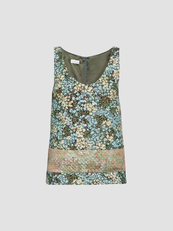 Dries Van Noten Croppy Floral Tunic Top