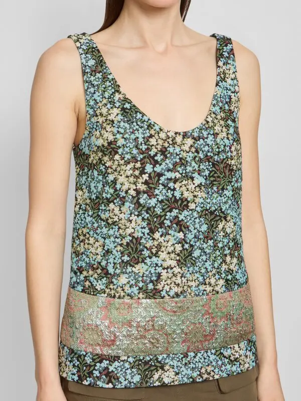 Dries Van Noten Croppy Floral Tunic Top
