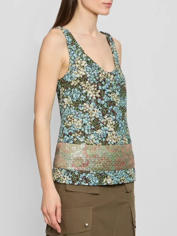 Dries Van Noten Croppy Floral Tunic Top