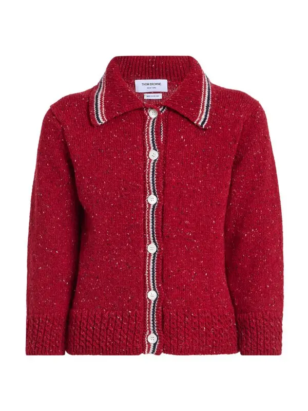 Thom Browne Hector Wool-mohair Pointelle Intarsia Cardigan