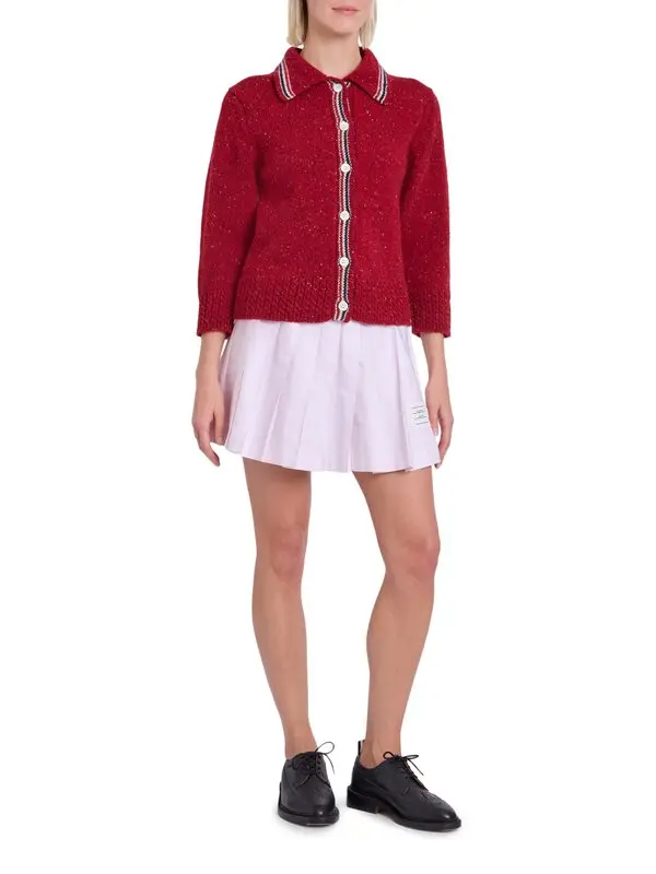 Thom Browne Hector Wool-mohair Pointelle Intarsia Cardigan