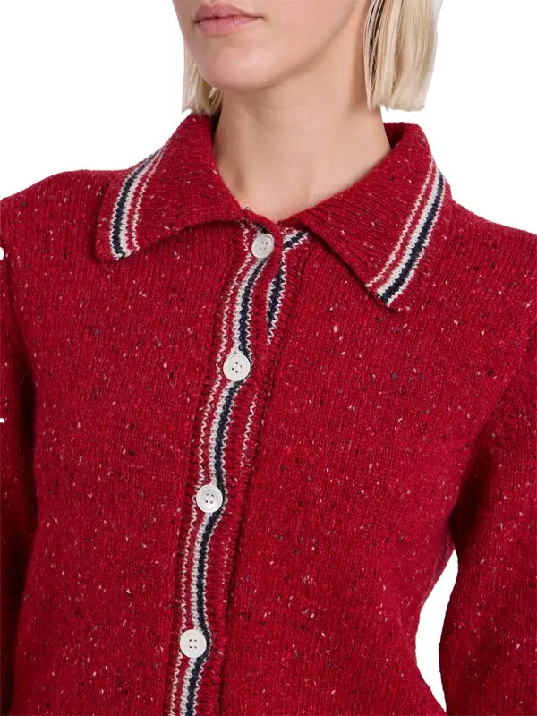 Thom Browne Hector Wool-mohair Pointelle Intarsia Cardigan