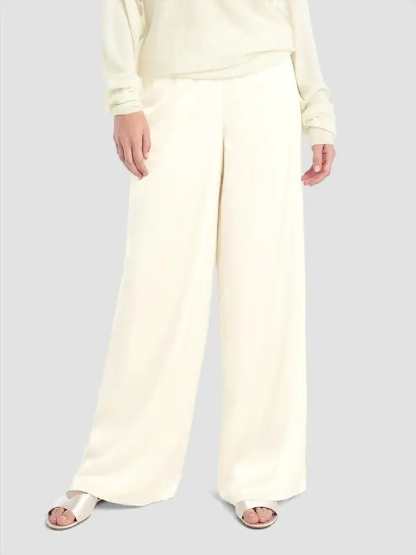 FAVORITE DAUGHTER The Everything Satin Elasticized Wide-leg Pants - Ivory