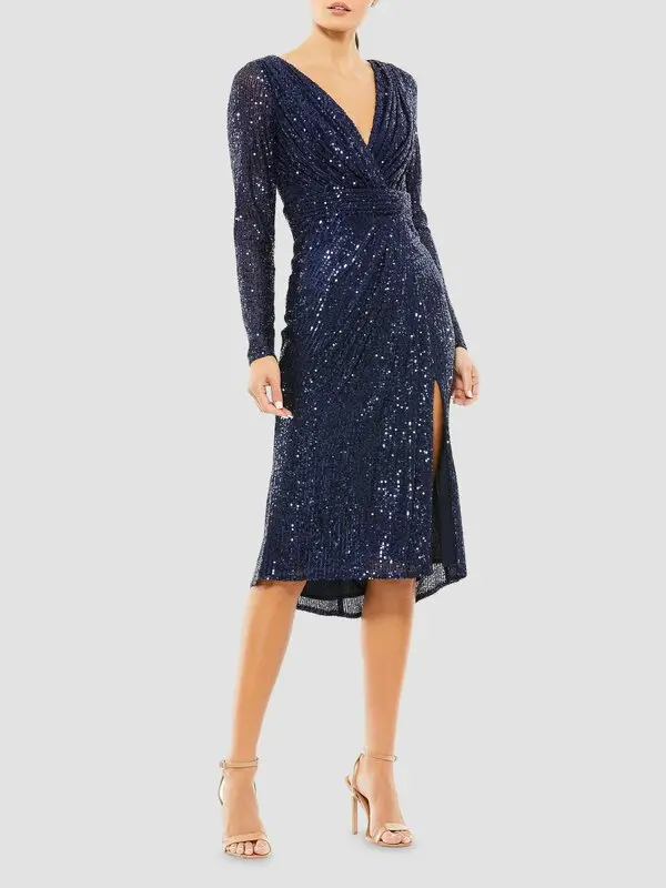 Mac Duggal Sequined Knee-length Dress