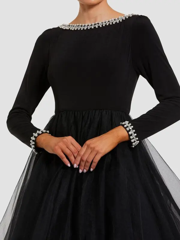 Mac Duggal Crystal-embellished Tulle Gown