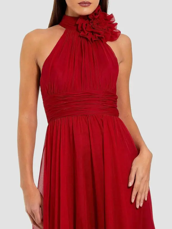 Mac Duggal Sleeveless Floral Chiffon Gown