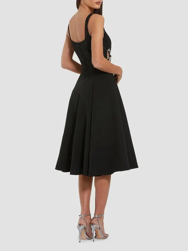Mac Duggal Crystal-embellished Cut-out Crepe Cocktail Dress