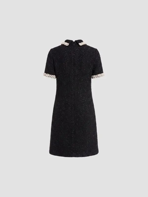 Mac Duggal Bouclé Tweed Shift Mini Dress