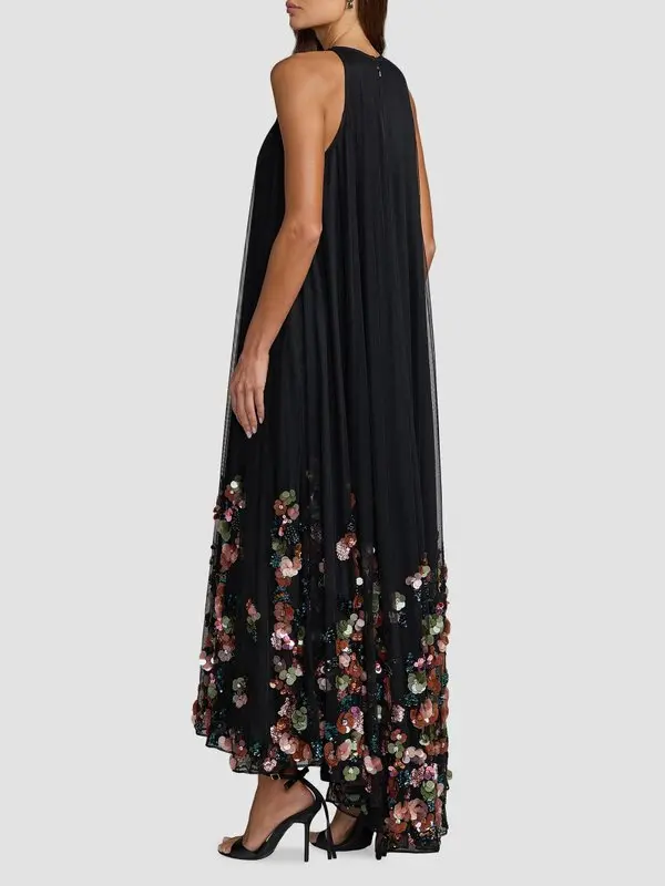 Mac Duggal Sequin Trapeze Sleeveless Gown