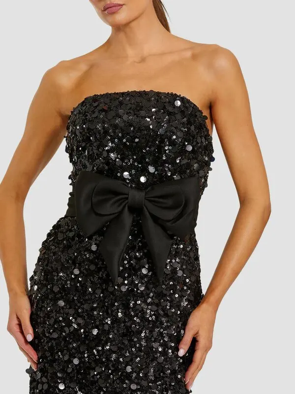 Mac Duggal Bandeau Sequined Column Gown