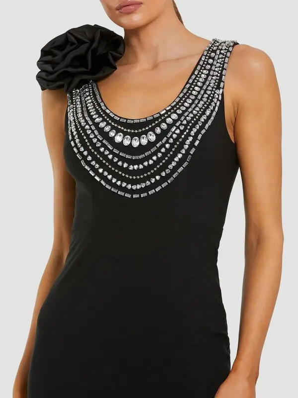 Mac Duggal Beaded Scoopneck Column Gown
