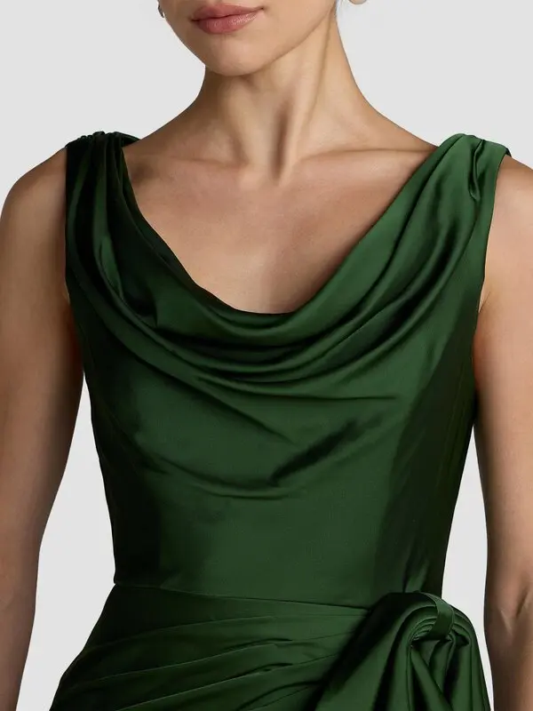 Mac Duggal Charmeuse Sleeveless Cowlneck Gown