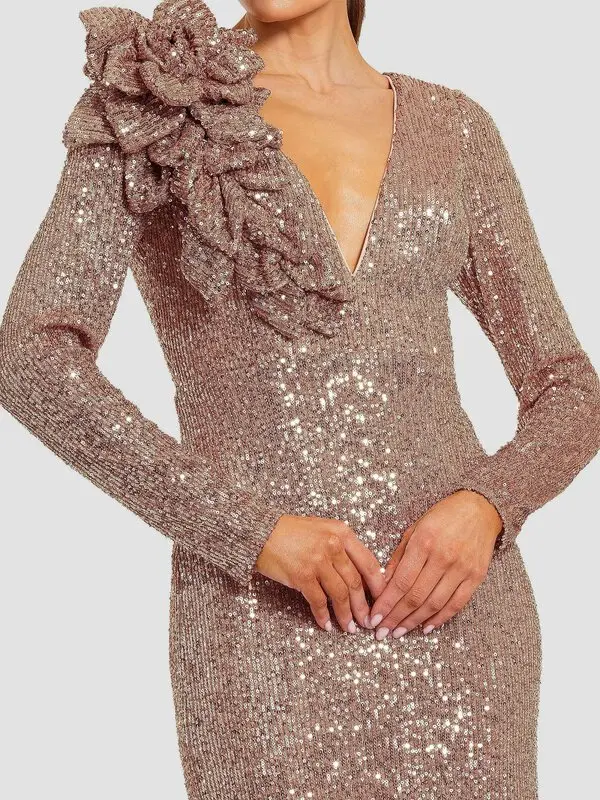 Mac Duggal Ieena Sequined Column Gown