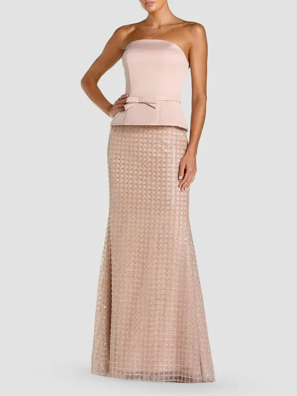 Mac Duggal Sequined Satin Column Gown