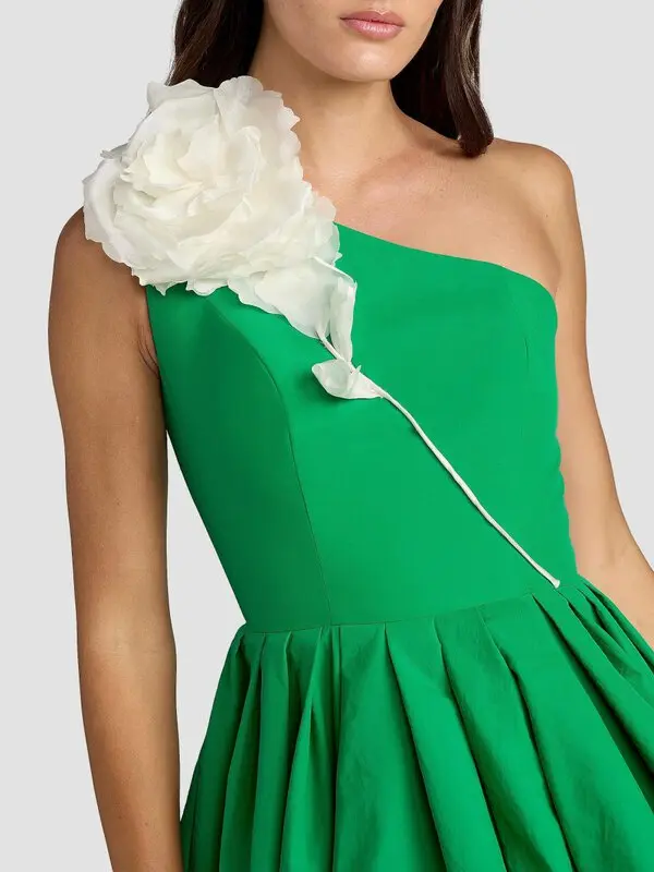 Mac Duggal Appliqué Faille Bubble-hem Minidress
