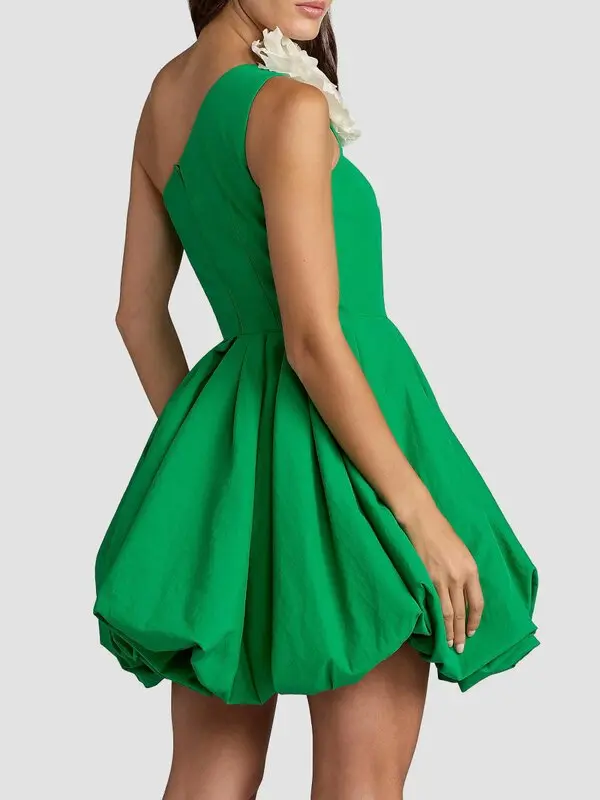 Mac Duggal Appliqué Faille Bubble-hem Minidress