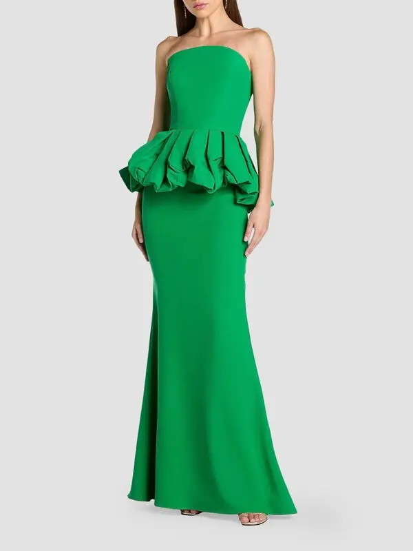 Mac Duggal Crêpe Strapless Trumpet Gown