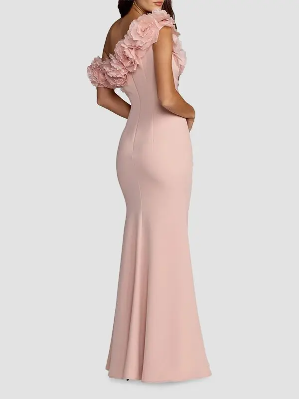 Mac Duggal 3d Floral Crepe One-shoulder Gown