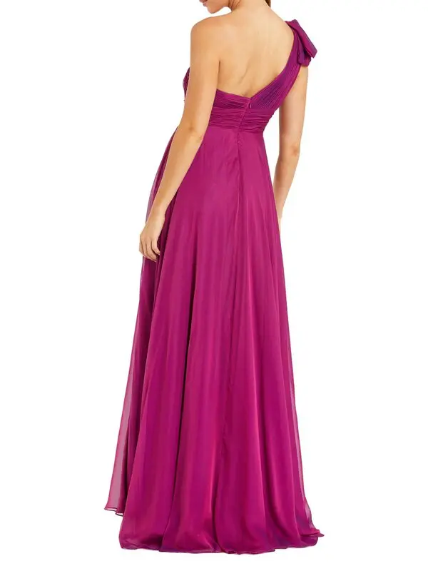 Mac Duggal Ieena 1 Bow-detailed Satin A-line Gown