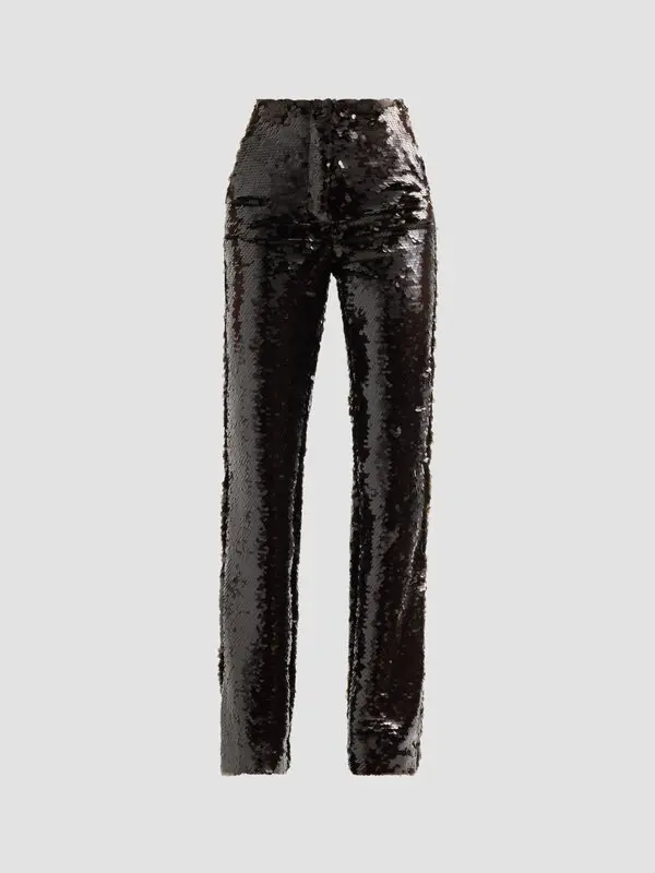 LAQUAN SMITH Sequin High-rise Flared Pants