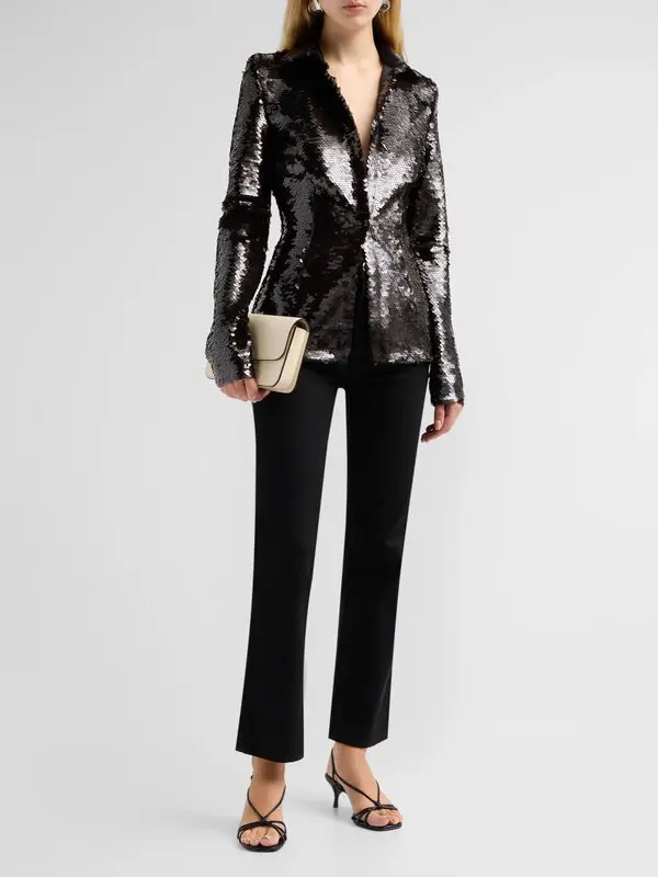 LAQUAN SMITH Sequin Button-up Blouse