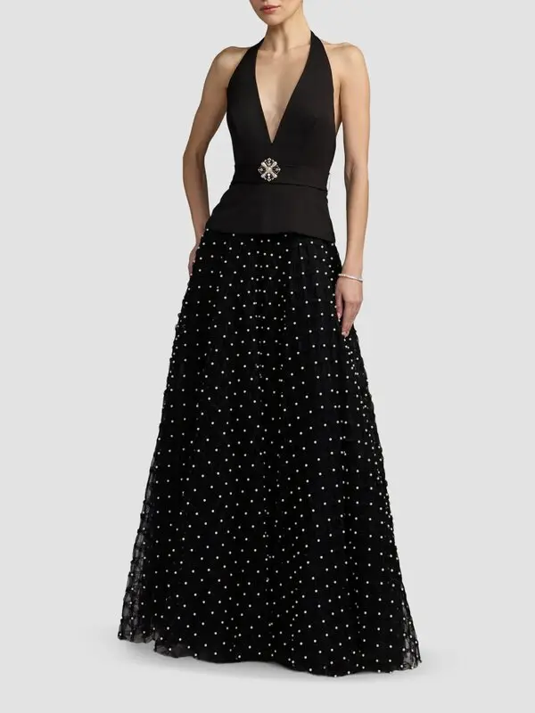 Mac Duggal Embellished Halter Gown