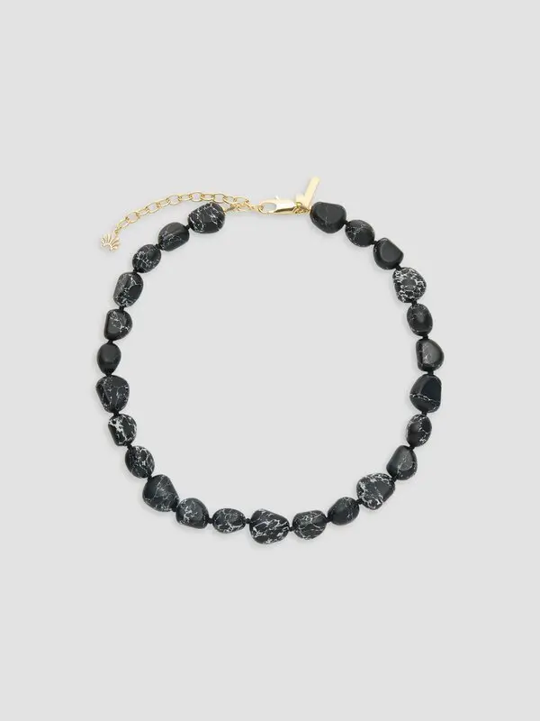 Lele Sadoughi Gilded Frontier 14k-gold-plated & Beaded Necklace - Jet
