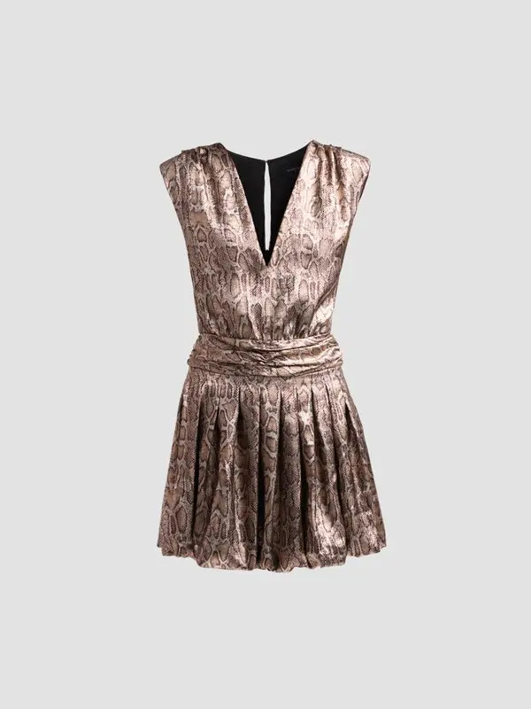 Ramy Brook Crystal Snake V-neck Mini Dress