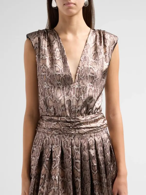 Ramy Brook Crystal Snake V-neck Mini Dress