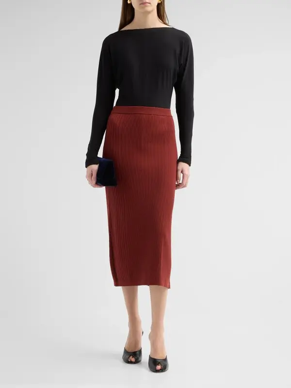 Prabal Gurung Rib Knit Midi Skirt