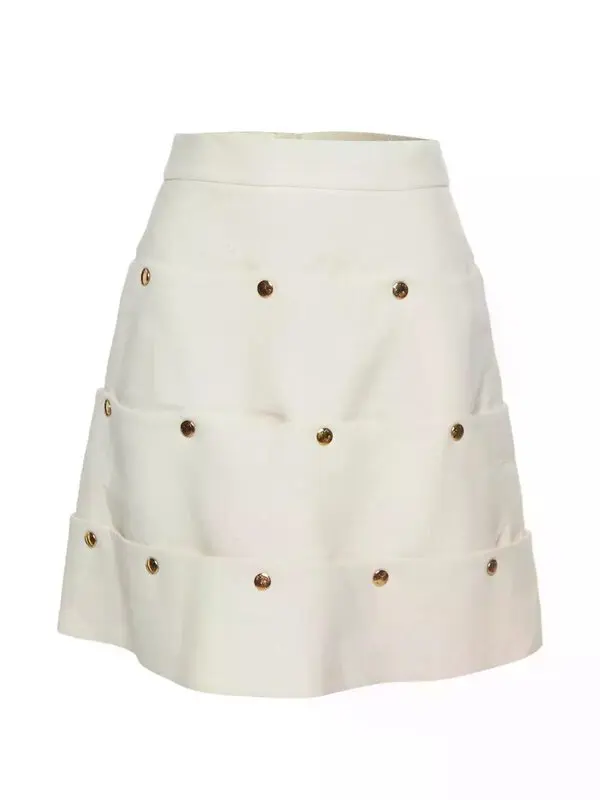 LOUIS VUITTON Snap-button Wool Mini Skirt