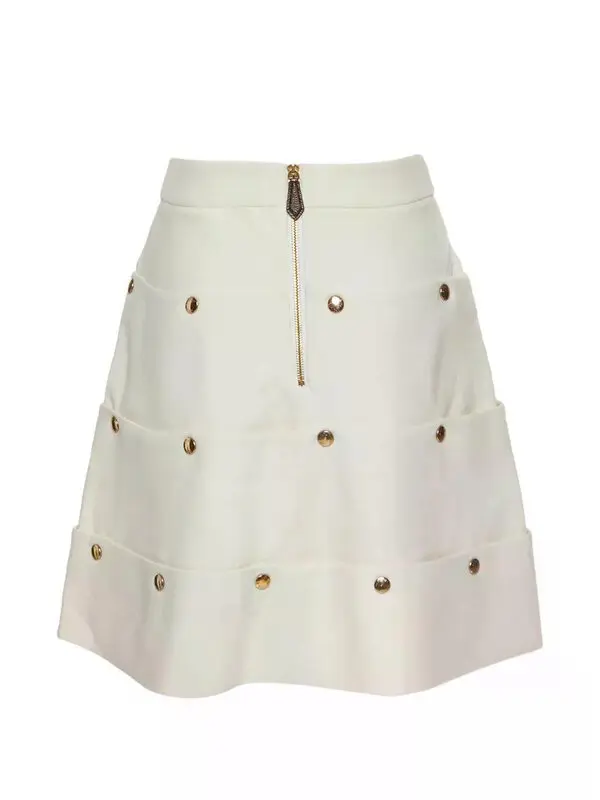 LOUIS VUITTON Snap-button Wool Mini Skirt