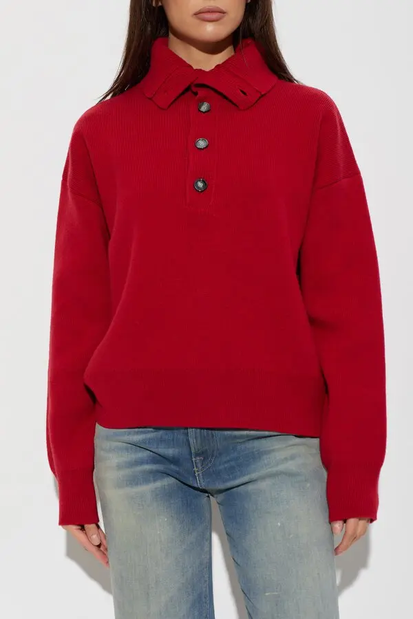 AMI Paris Wool Turtleneck With Stitched Logo