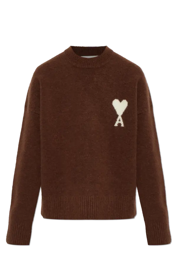 AMI Paris Wool Sweater With Logo