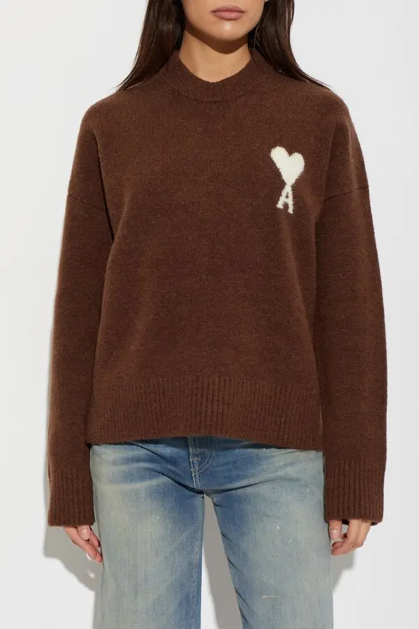 AMI Paris Wool Sweater With Logo