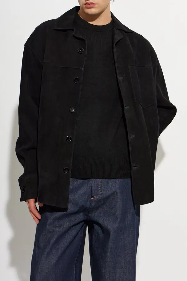 AMI Paris Suede Shirt With Long Sleeves