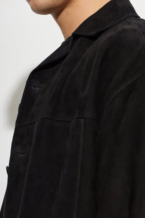 AMI Paris Suede Shirt With Long Sleeves