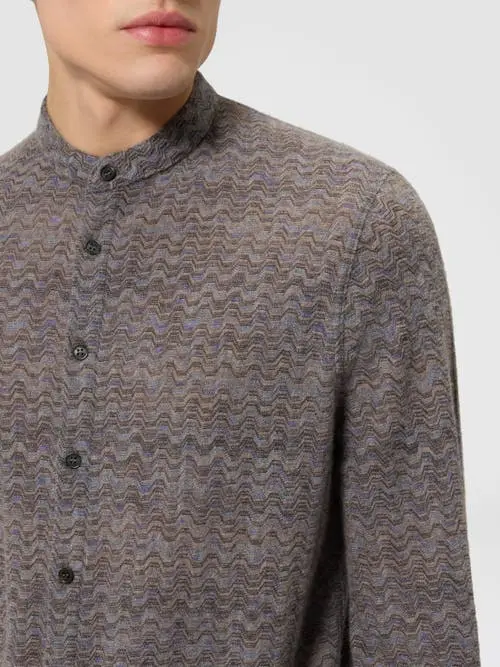 Missoni Cashmere And Viscose Shirt With Band Collar