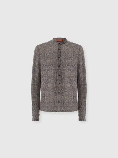 Missoni Cashmere And Viscose Shirt With Band Collar - Multicoloured