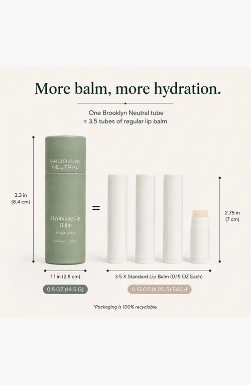 BROOKLYN NEUTRAL Oversized Fresh Mint Lip Balm