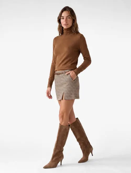 Koton Long Sleeve Knit Turtleneck Sweater - Camel
