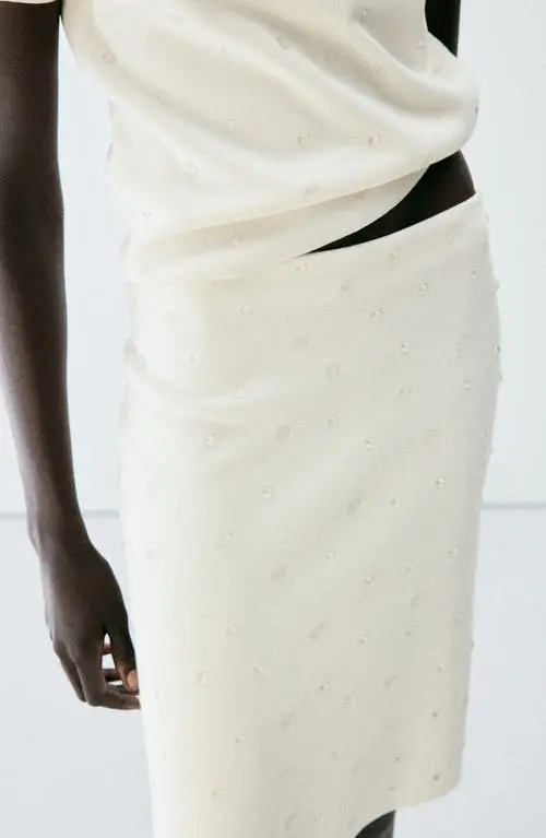 Mango Faux Pearl Detail Knit Skirt